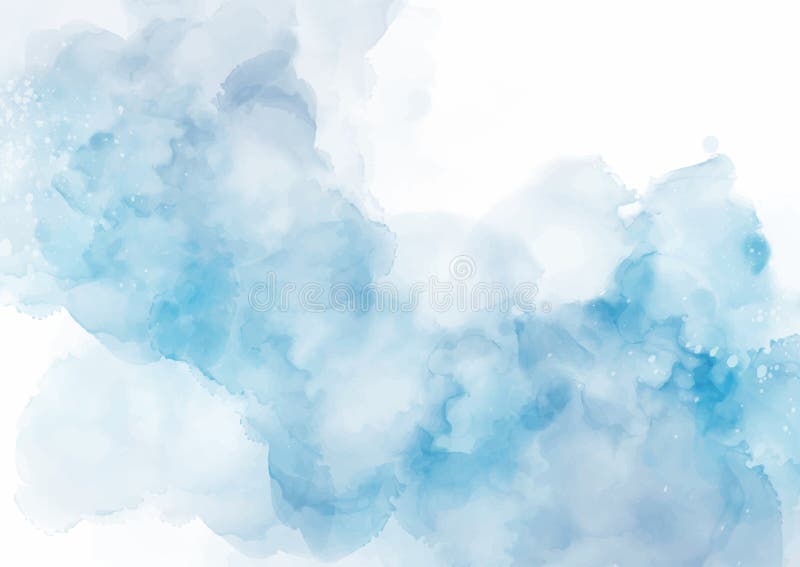 Hand Painted Blue Watercolour Background Stock Vector - Illustration of ...