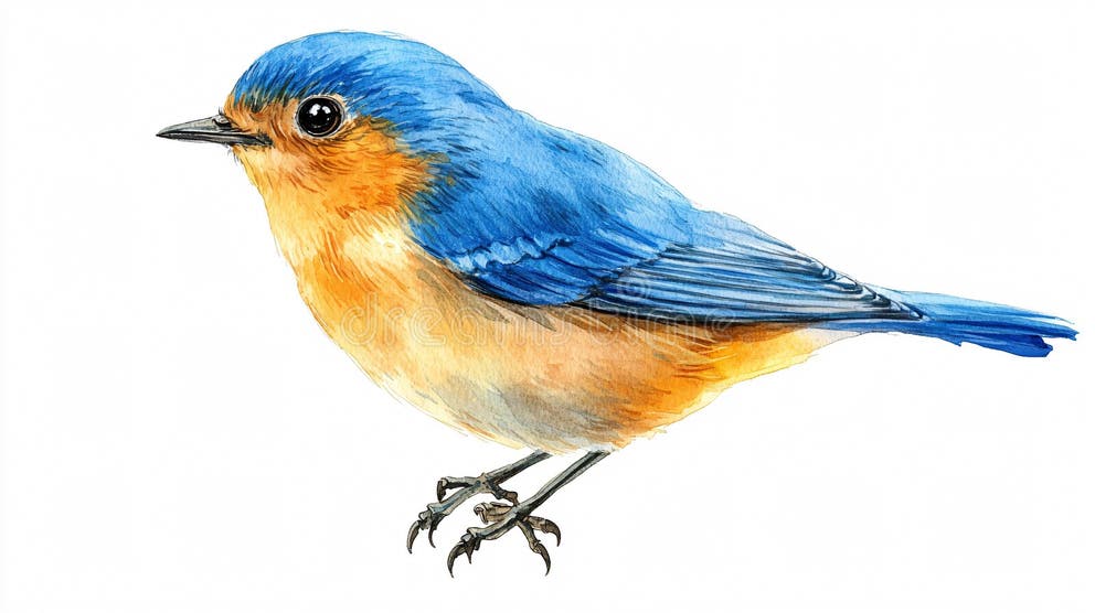 Hand Painted Bluebirds in Watercolor - Exquisite Spring Bird ...