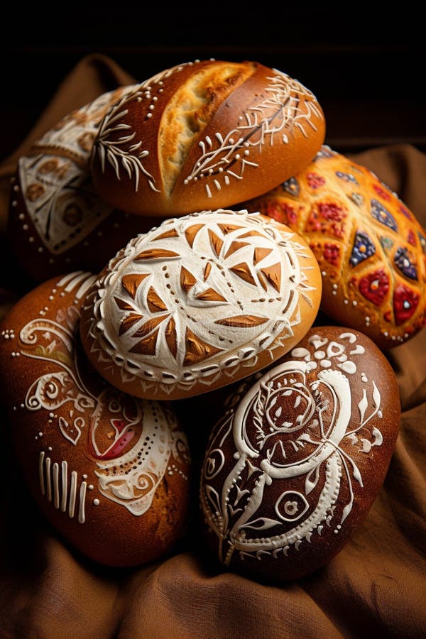 Hand Painted Bread. Generative Ai Stock Illustration - Illustration of ...