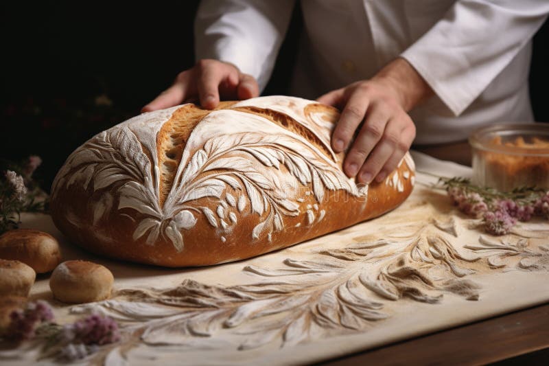 Hand Painted Bread. Generative Ai Stock Illustration - Illustration of ...