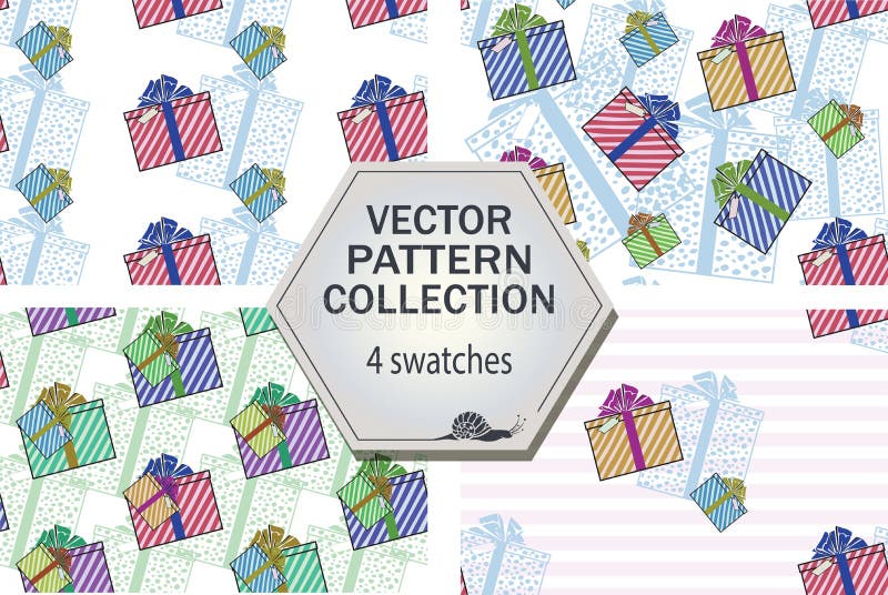 Hand Painted Cardboard Gift Boxes. Cartoon Style Vector Graphic. Stock ...