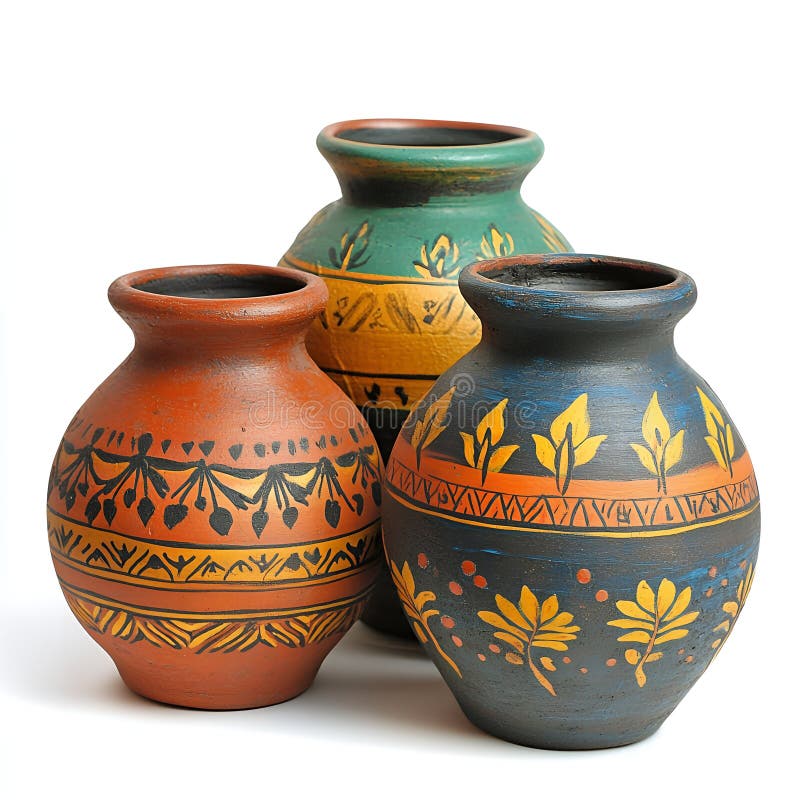 Hand Painted Ceramic Pots Traditional Ethnic Decor Home Decoration ...