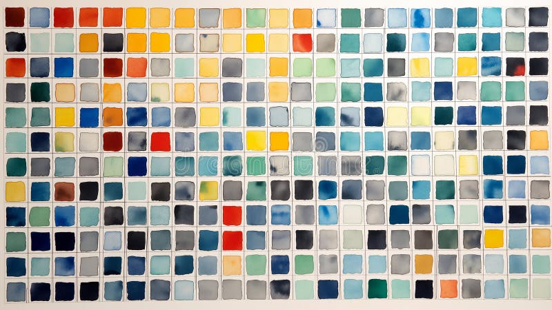 Hand-painted Color Chart with Many Hues Stock Illustration ...