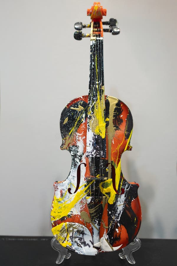 Hand-Painted Colorful Violin - Modern Art Stock Photo - Image of ...