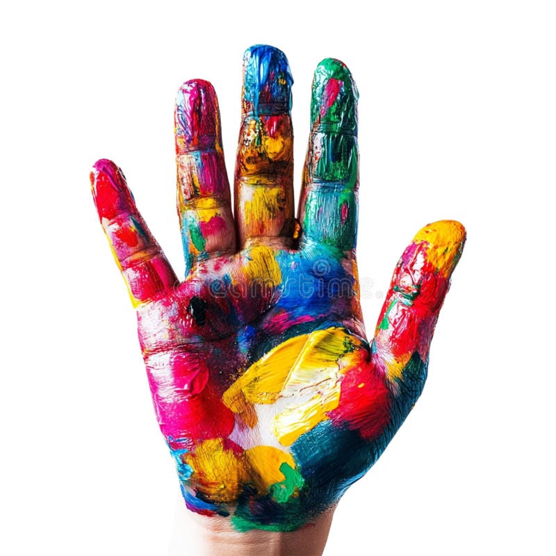 Hand Painted with Different Colors on Transparent Background - Ai ...