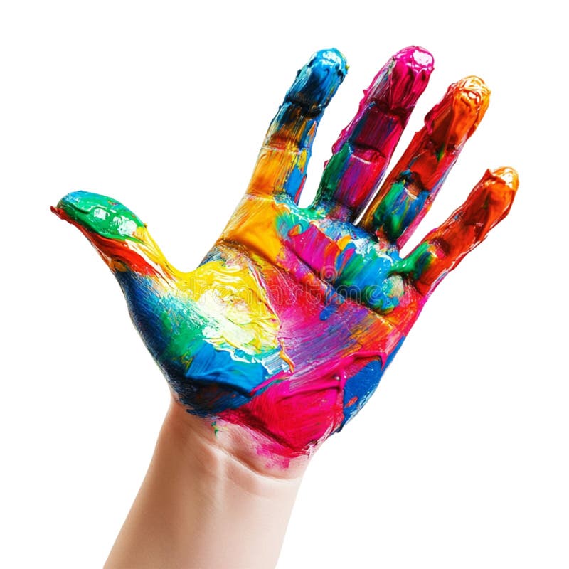 Hand Painted with Different Colors on Transparent Background - Ai ...