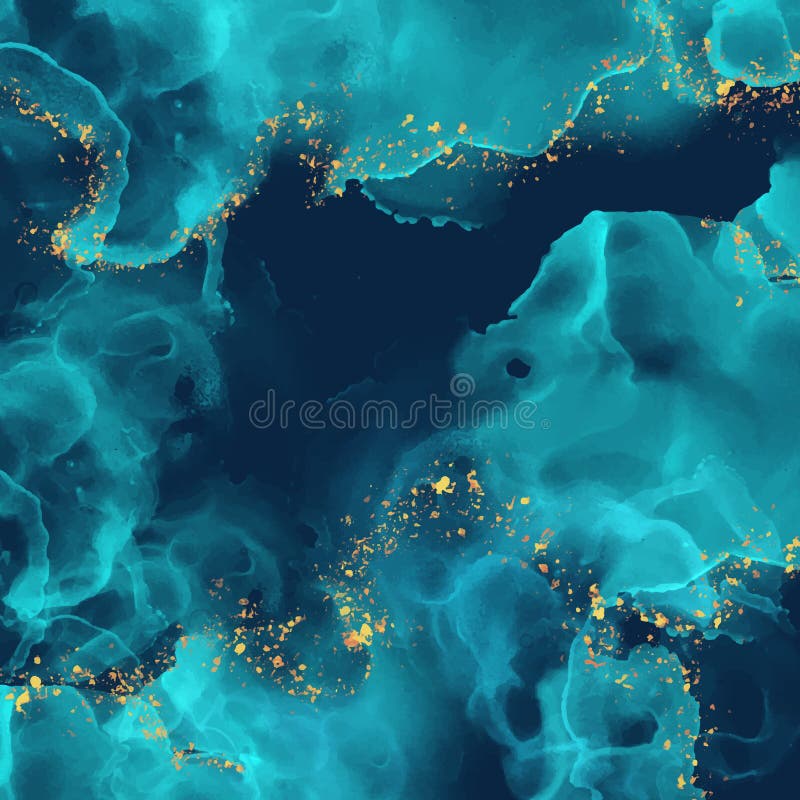 Hand Painted Elegant Alcohol Ink Design with Gold Glitter Stock Vector ...