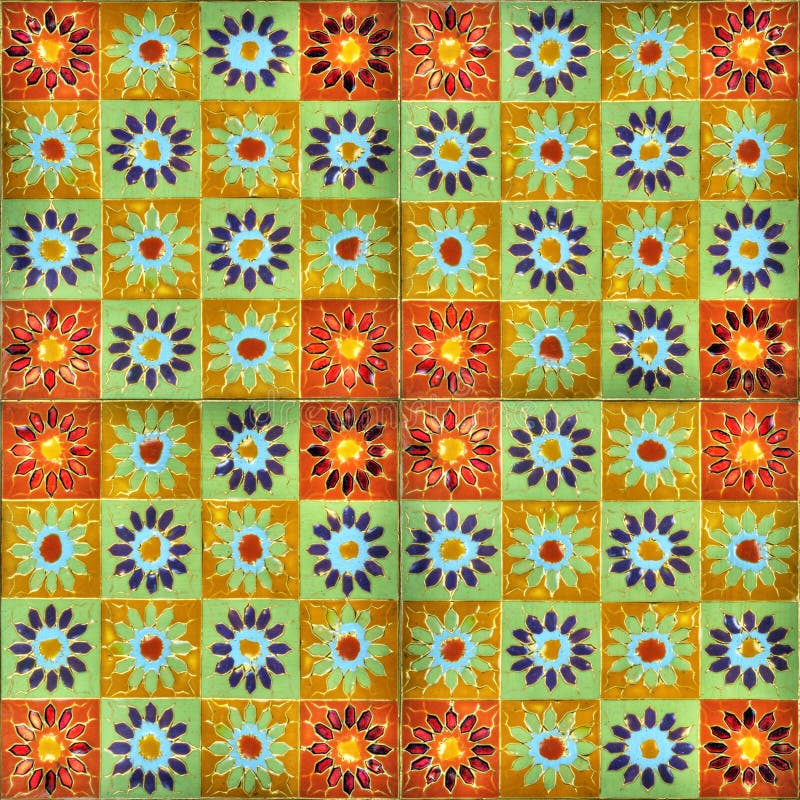Hand-painted enamel tiles stock illustration. Illustration of mosaic ...