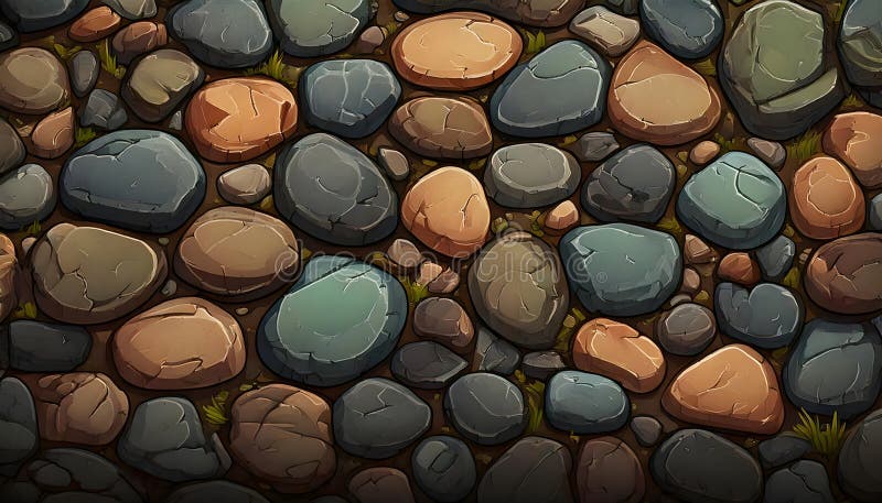 Hand-painted Fantasy RPG Stone Path with Seamless and Organic Rock ...