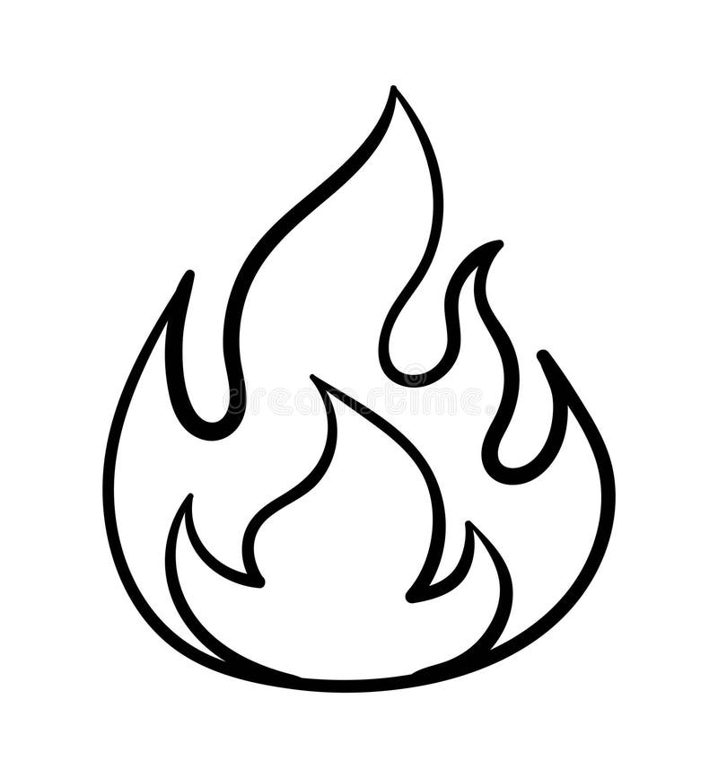 Hand painted fire stock vector. Illustration of simple - 259168894