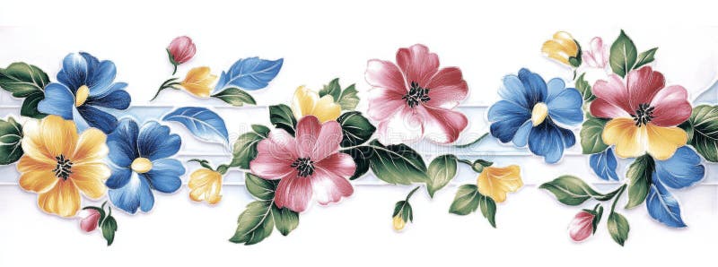 Hand-painted Floral Ceramic Tiles Featuring a Gentle Pastel Design ...
