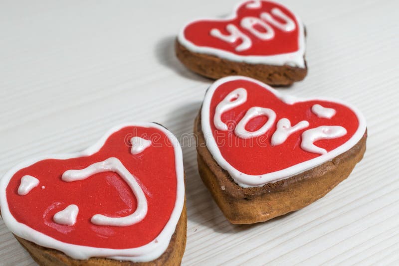 Hand-painted Gingerbread Cookies on a White Background. Confectionery ...