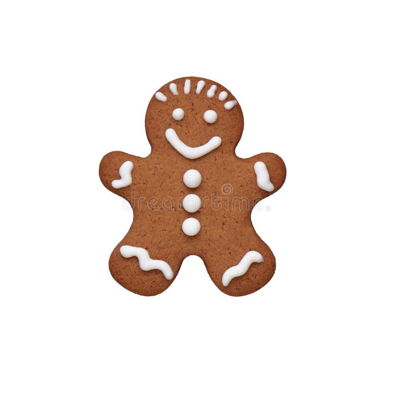 Hand Painted Gingerbread Man Cookie, Cut Out, Isolated Stock Image ...