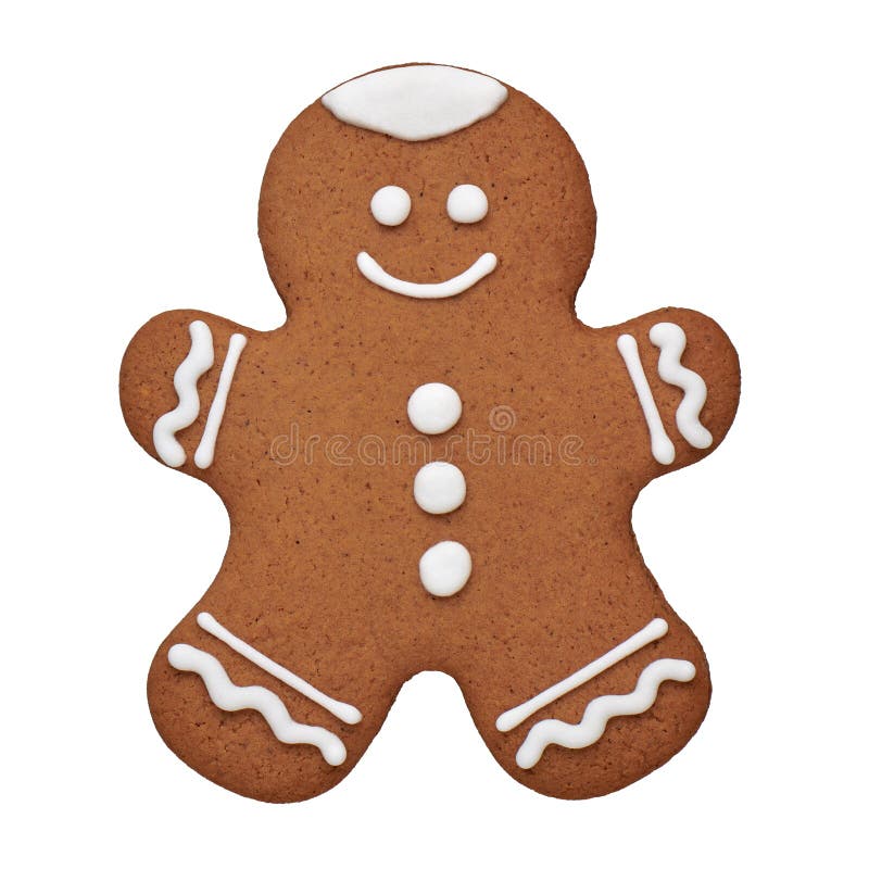 Hand Painted Gingerbread Man Cookie, Cut Out, Isolated Stock Photo ...