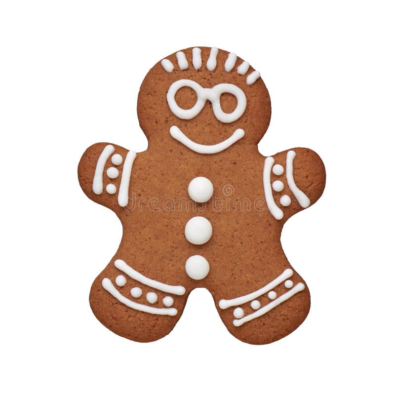 Hand Painted Gingerbread Man Cookie, Cut Out, Isolated Stock Image ...