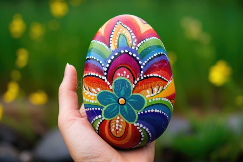 A Hand-painted Gratitude Rock on a Nature Backdrop Stock Photo - Image ...