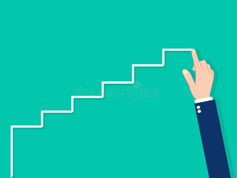 Hand Painted Growth Ladder. Business Growth Vector Illustration Stock ...