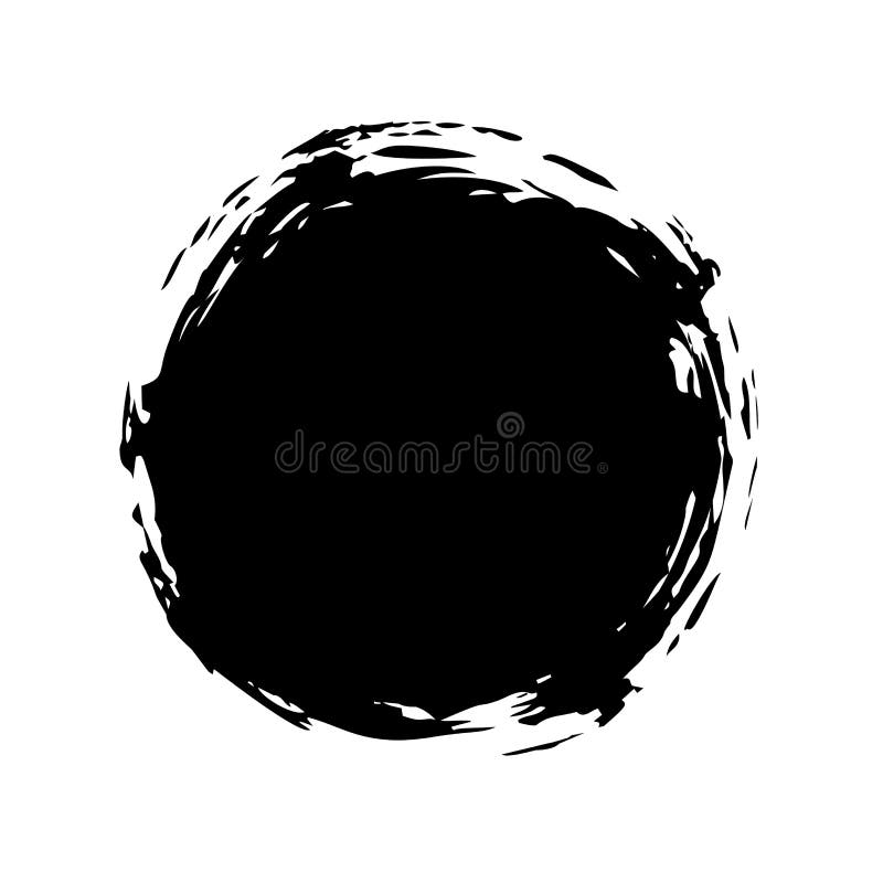 Hand painted ink circle stock vector. Illustration of drawn - 163190032