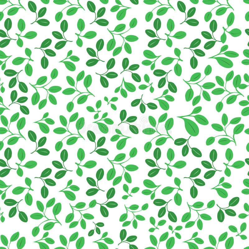 Hand Painted Ink Leaves Seamless Floral Pattern Vector Background. Leaf ...