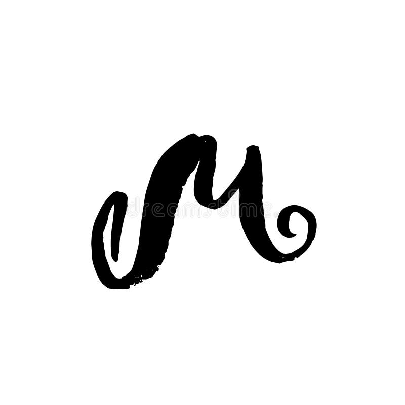 Hand Painted Letter M. Dry Brush Modern Lettering. Vector Illustration ...