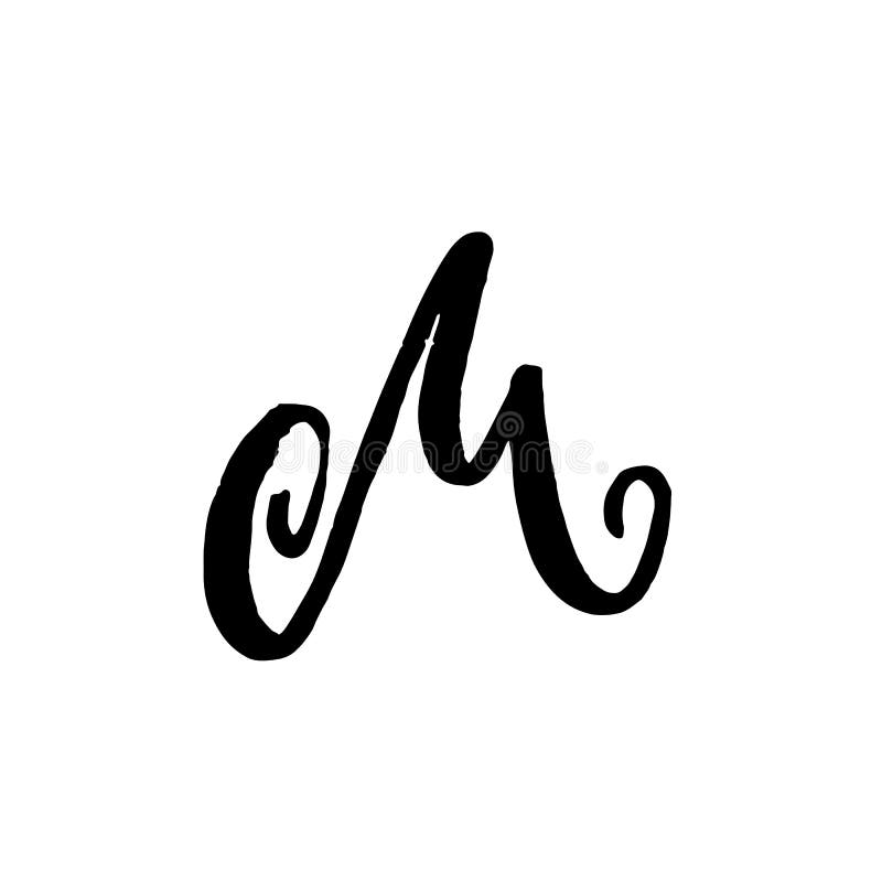 Hand Painted Letter M. Dry Brush Modern Lettering. Vector Illustration ...