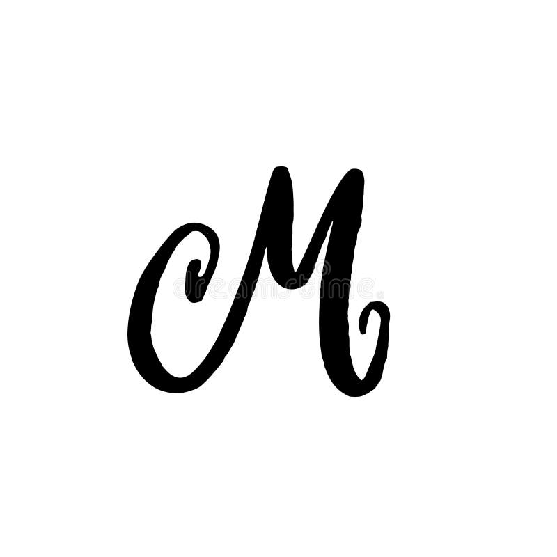 Hand Painted Letter M. Dry Brush Modern Lettering. Vector Illustration ...