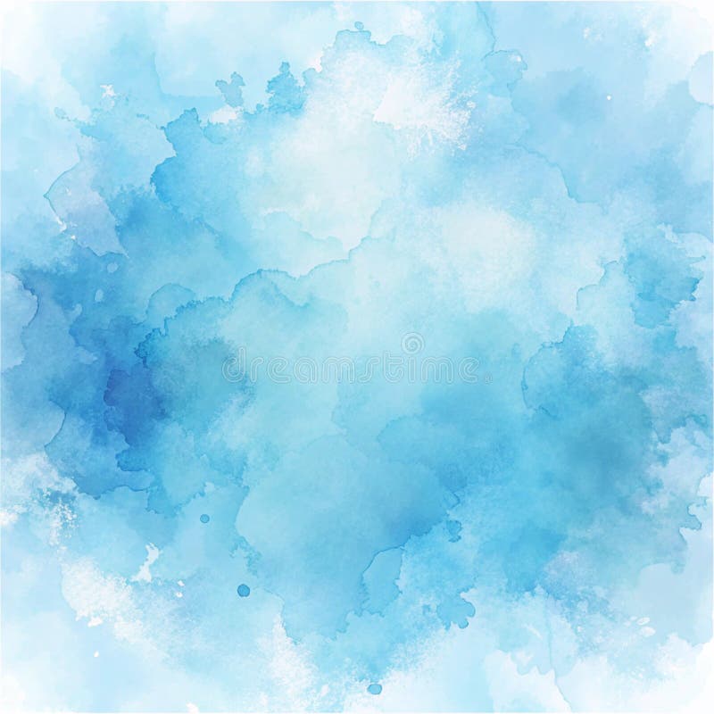 Hand-Painted Light Blue Watercolor Background Stock Illustration ...