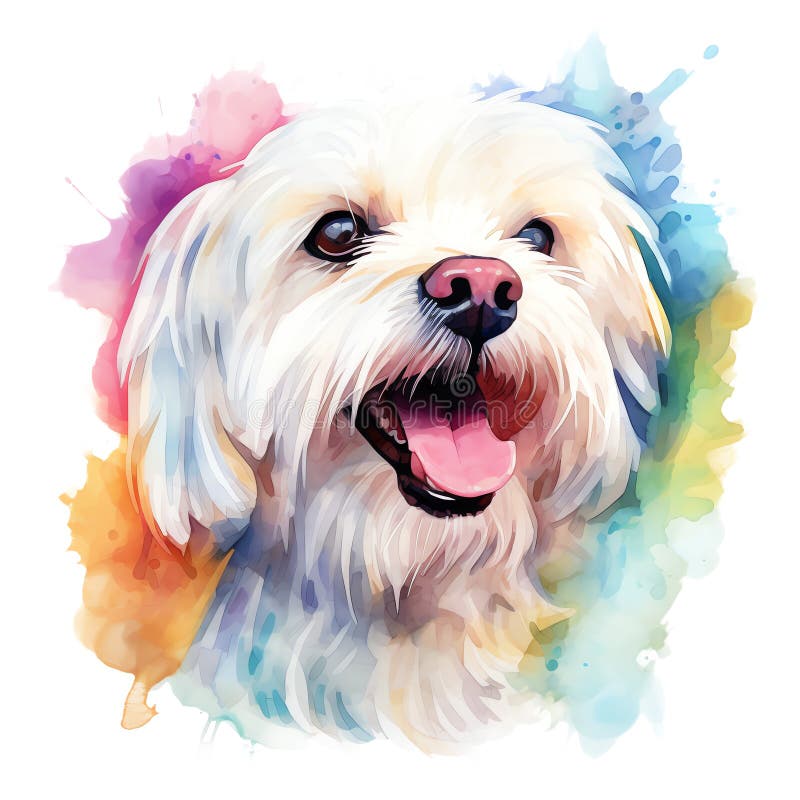 Maltese Dog Painting Stock Illustrations – 175 Maltese Dog Painting ...