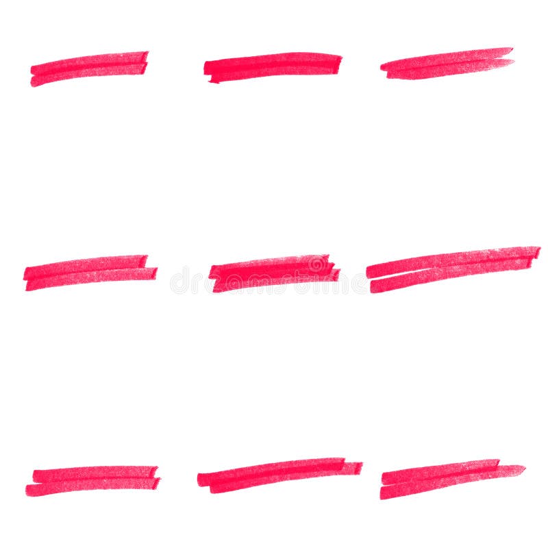 Hand Painted Marker Strokes with Red Color Stock Illustration ...