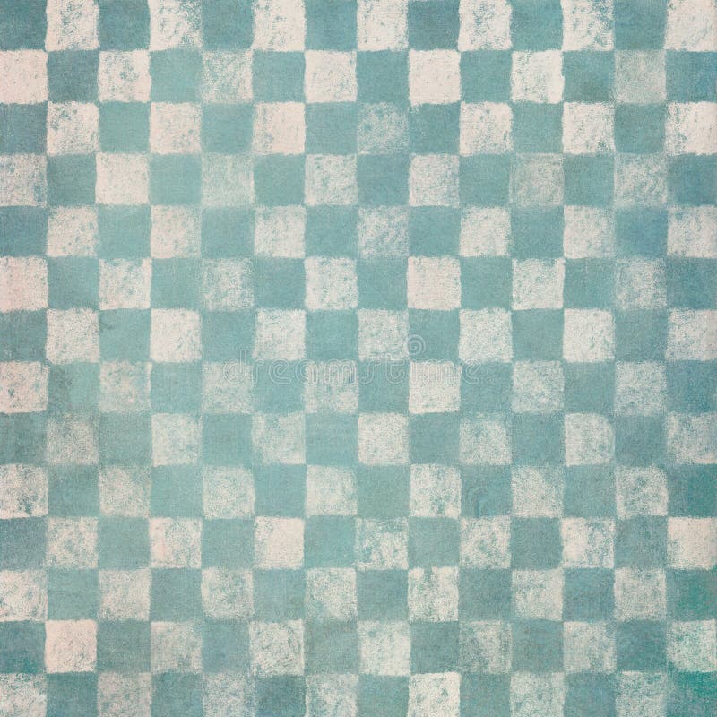 Hand Painted Chequerboard Turquoise and Ivory Texture Stock ...