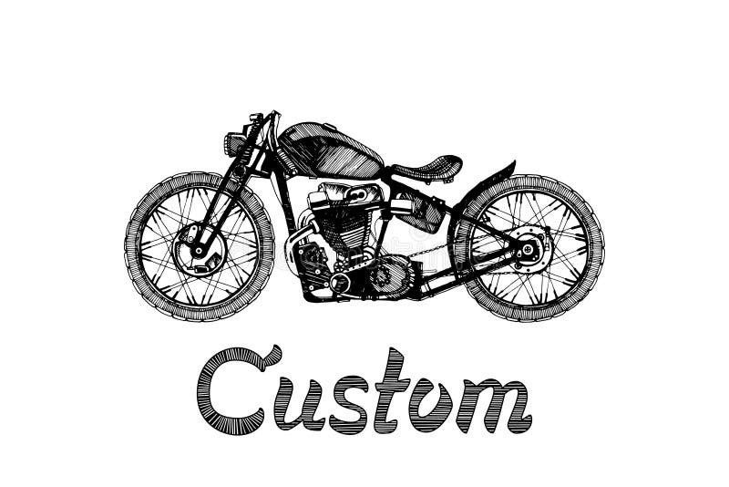 Hand-painted Motorcycle and Lettering Stock Vector - Illustration of ...
