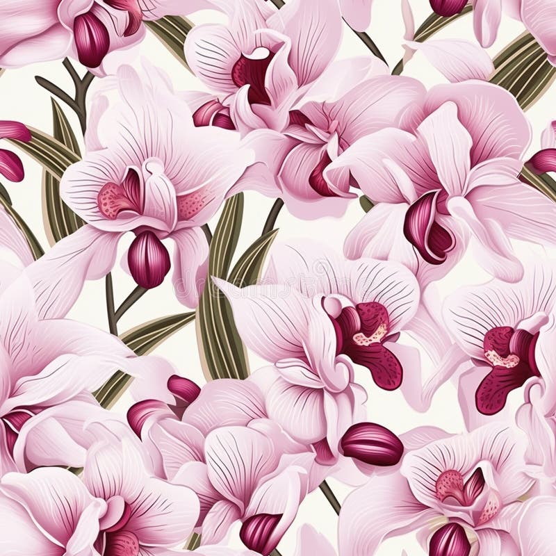 Hand-painted Orchid Pattern for a One-of-a-kind Design Stock ...