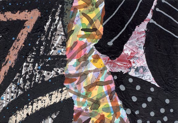 Hand Painted Paper Collage stock illustration. Illustration of dripping ...