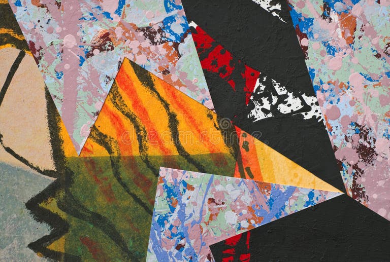 Hand Painted Paper Collage stock illustration. Illustration of colorful ...