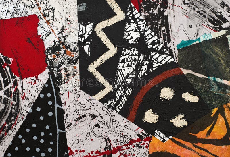 Hand Painted Paper Collage stock illustration. Illustration of ...