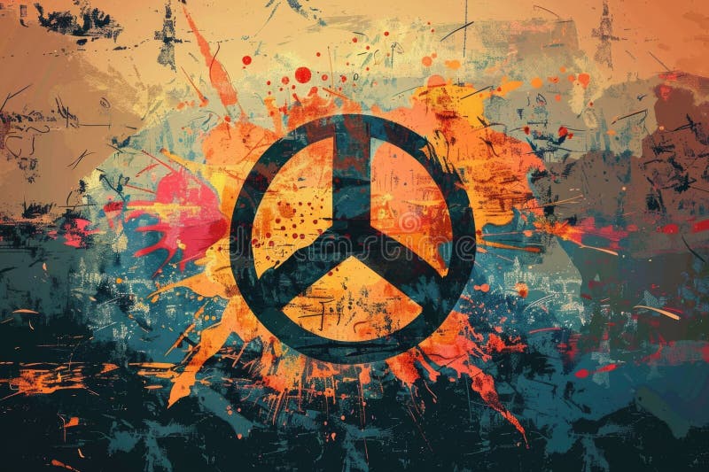 A Hand-painted Peace Sign on a Distressed Background Stock Image ...