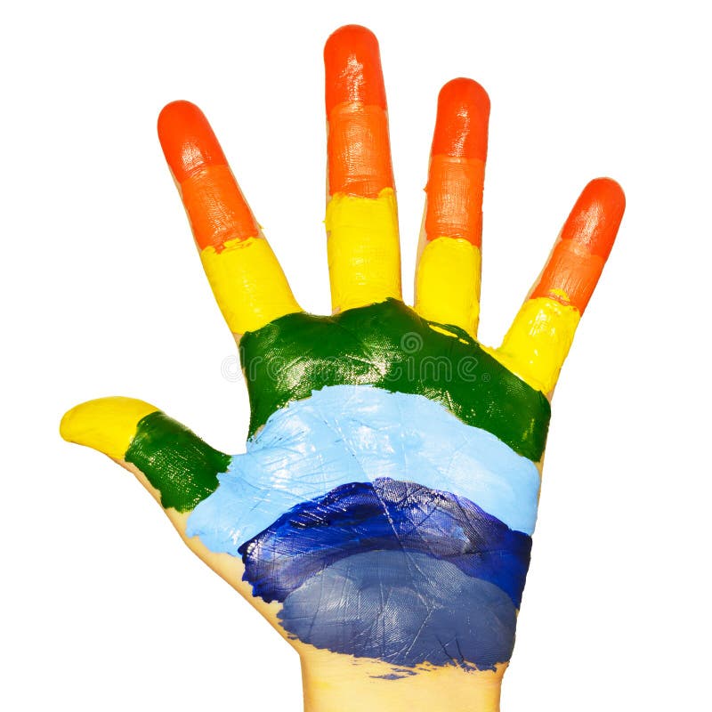 Hand Painted with Rainbow Colors Stock Photo - Image of human, artwork ...