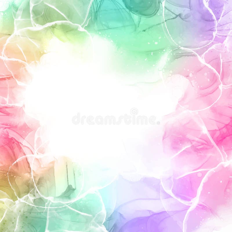 Hand Painted Rainbow Coloured Alcohol Ink Background Stock Vector ...