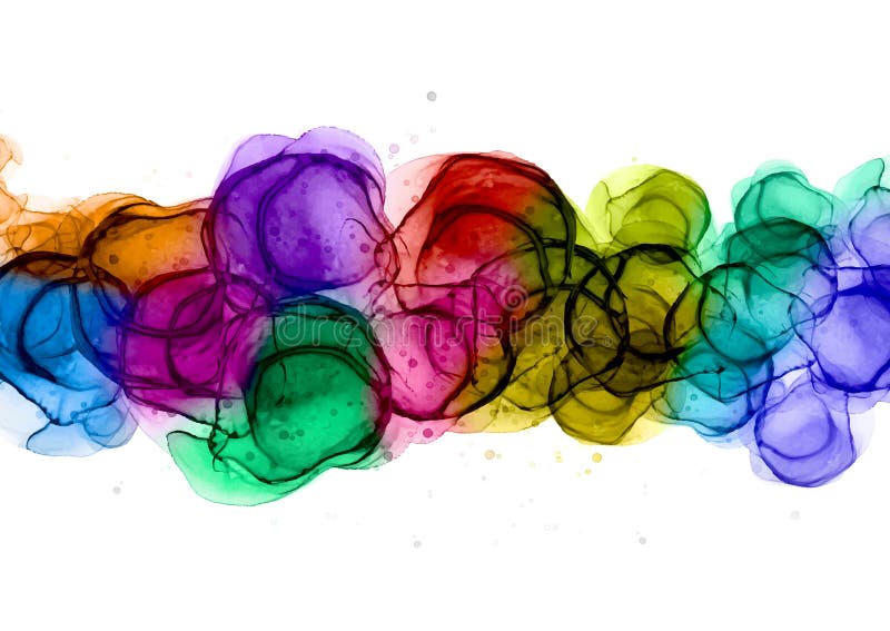 Hand Painted Rainbow Coloured Watercolour Background Design Stock ...