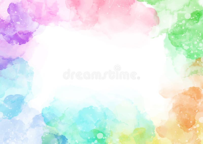Hand Painted Rainbow Coloured Watercolour Border Design Stock Vector ...