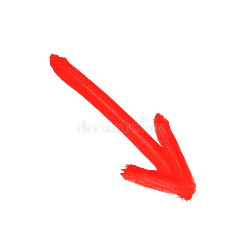 Red Hand Painted Paintbrush Arrow Stock Illustration - Illustration of ...