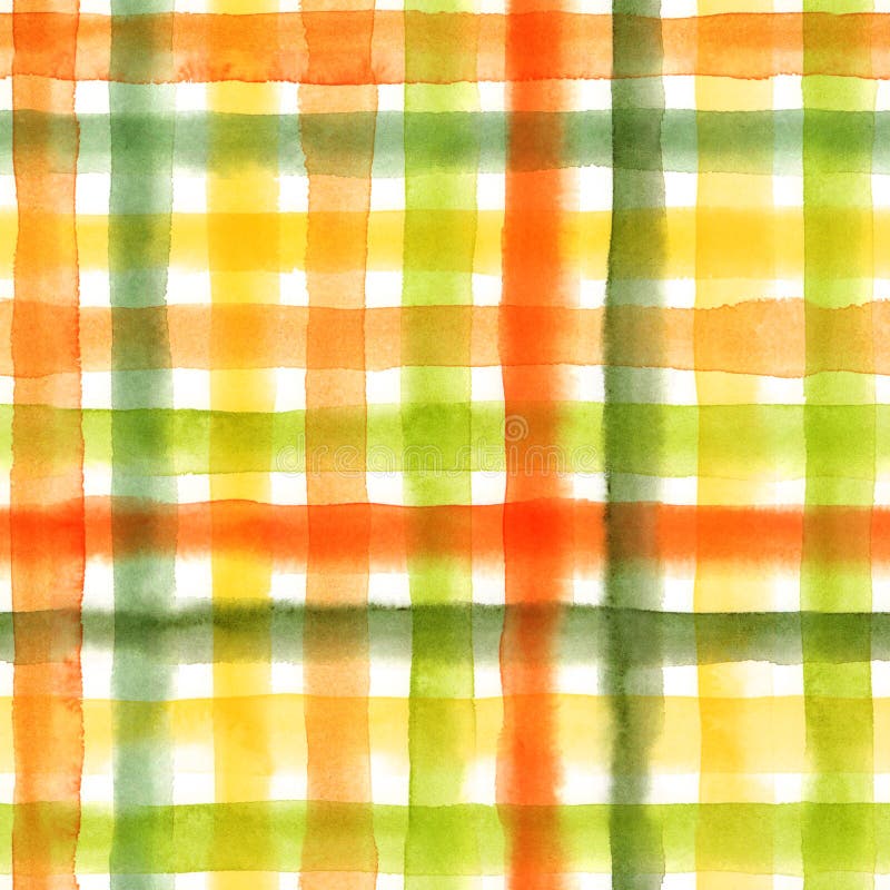Watercolor Seamless Checkered Pattern. Stock Illustration ...