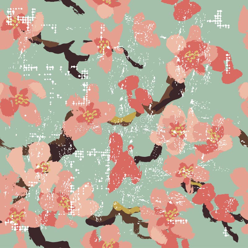 Sakura seamless pattern stock vector. Illustration of leaves - 29203479