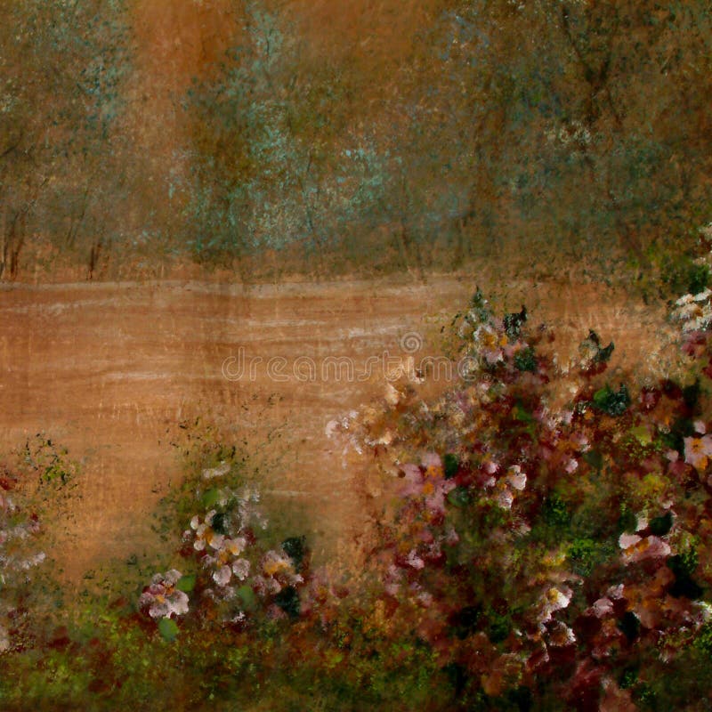 Hand Painted Scenic Background Stock Illustration - Illustration of ...