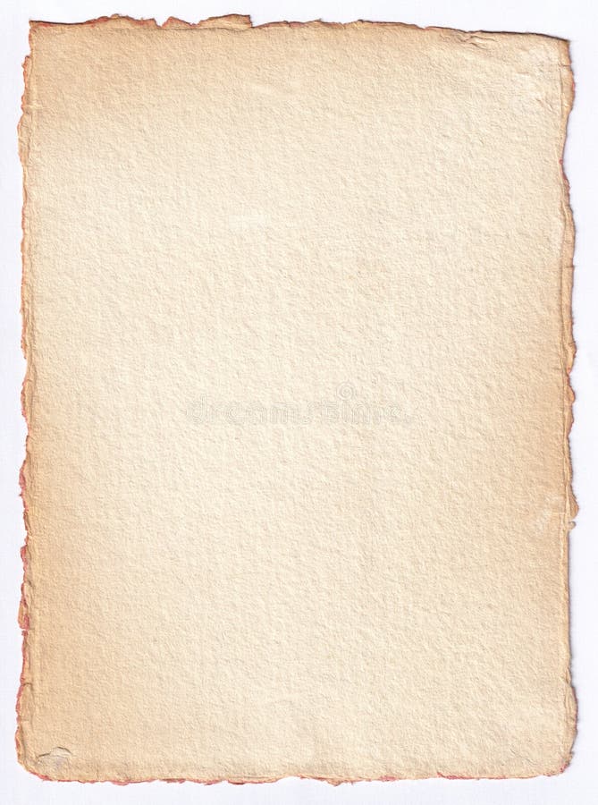 Hand Painted Single Page with a Ragged Edged. Parchment Paper_1 Stock ...