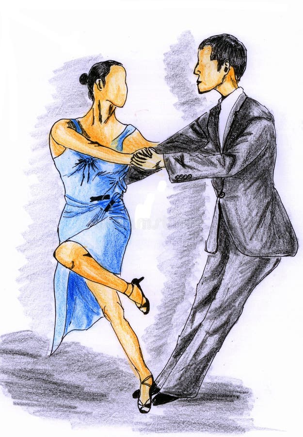 Hand-painted tango1 stock illustration. Illustration of music - 27831267