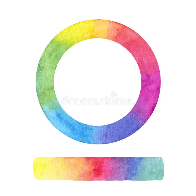 Hand Painted Vector Color Wheel and Gradient Stroke Isolated Stock ...