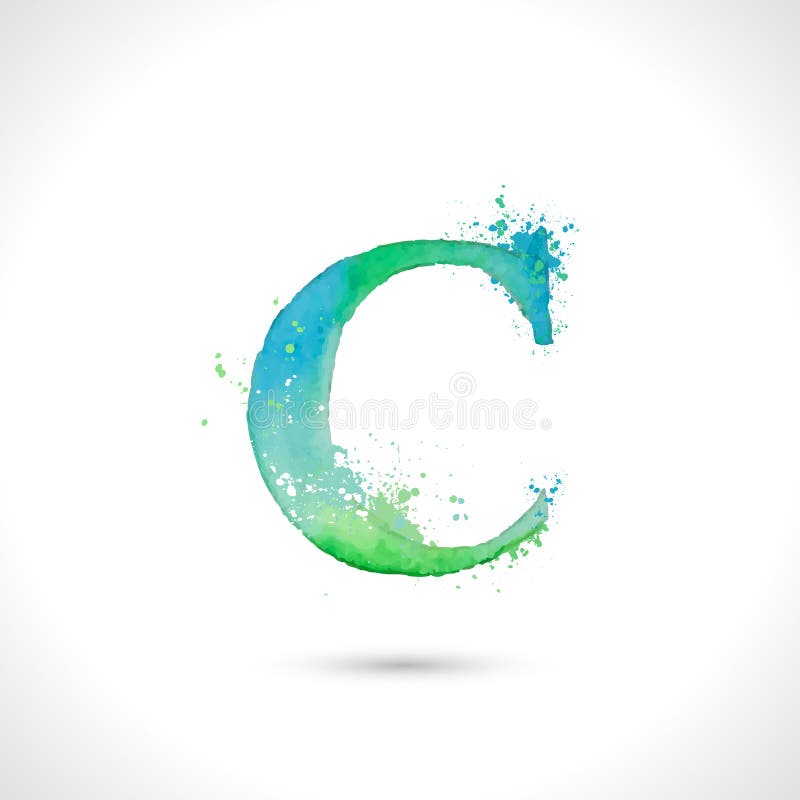 Vector Hand Painted Watercolor Alphabet, Splash Elements Design, Letter ...