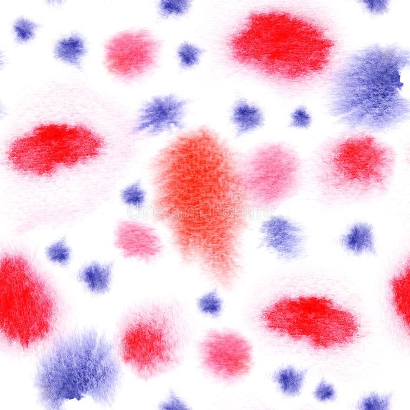 Hand Painted Watercolor Blue and Pink Spot Texture, Abstract Seamless ...