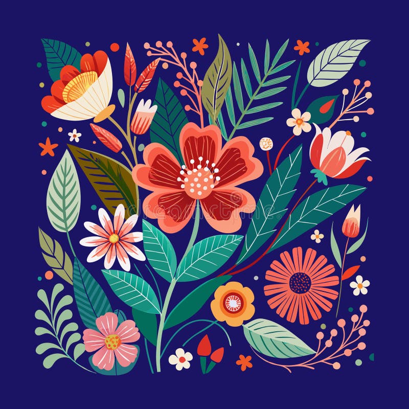 Hand Painted Watercolor Flowers Elements Collection Stock Vector ...